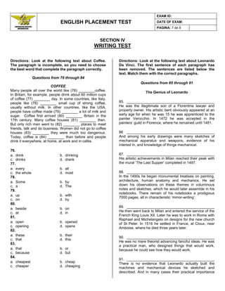 English placement test (1) | PDF