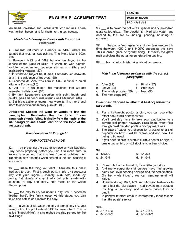 English placement test (1) | PDF