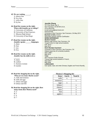 English placement test | PDF