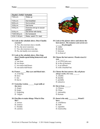 English placement test | PDF