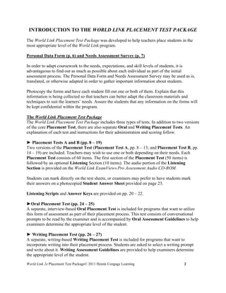 English placement test | PDF