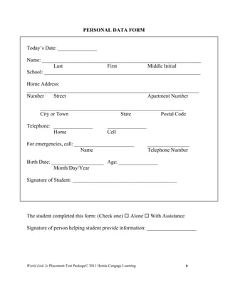 English placement test | PDF