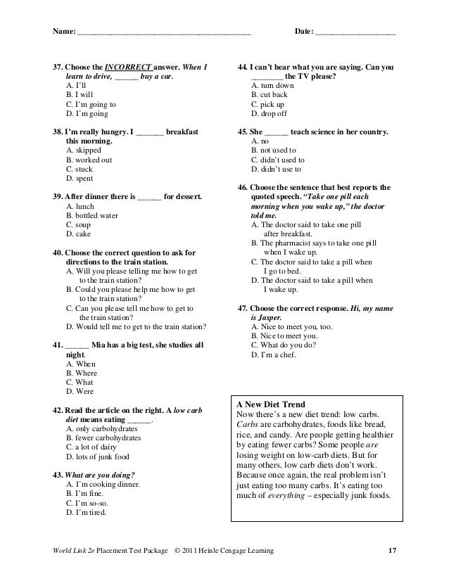 English Placement Test english-placement-test