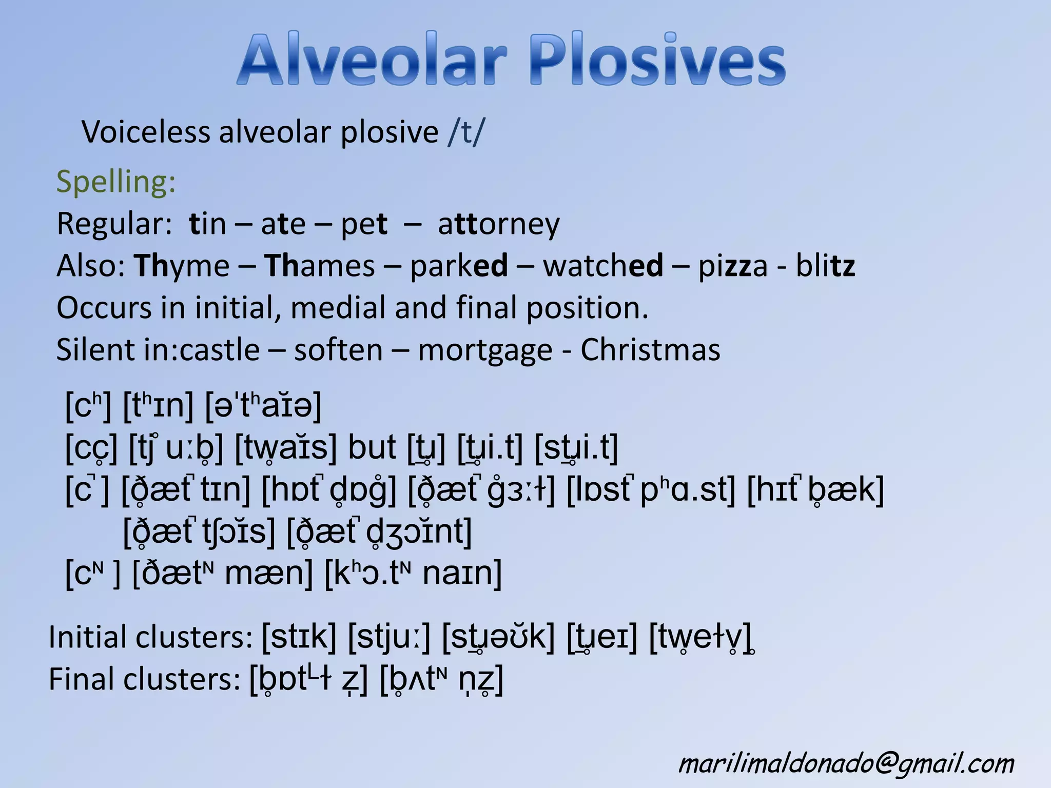 English plosives | PDF