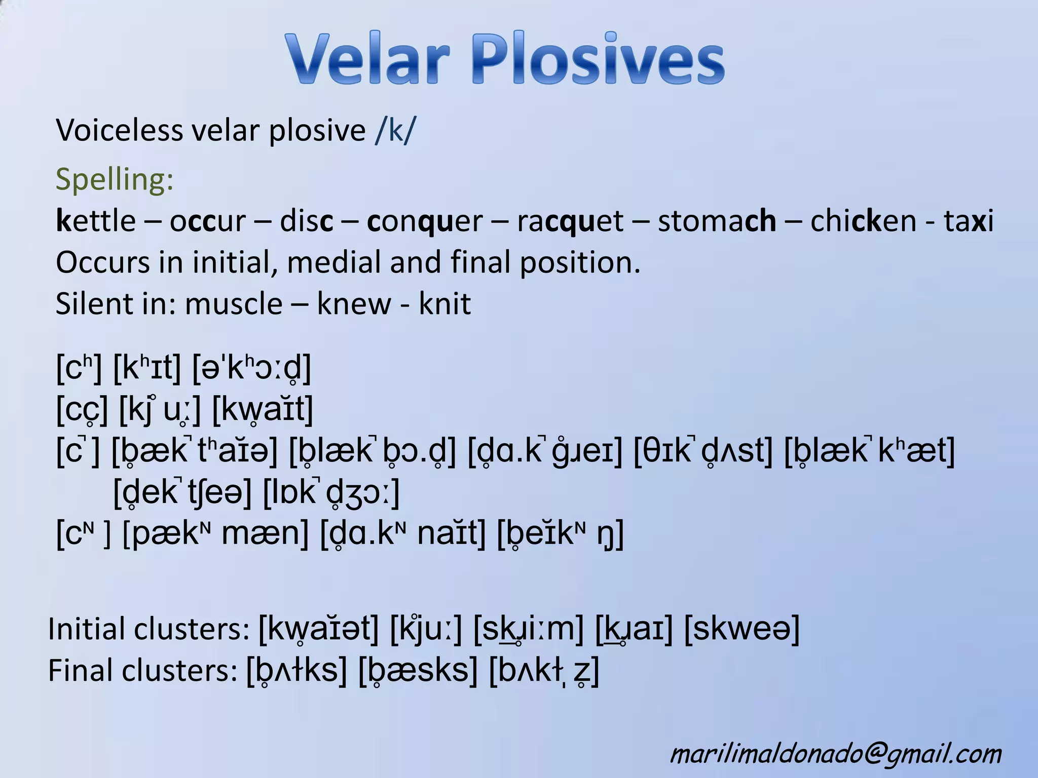 English plosives | PDF