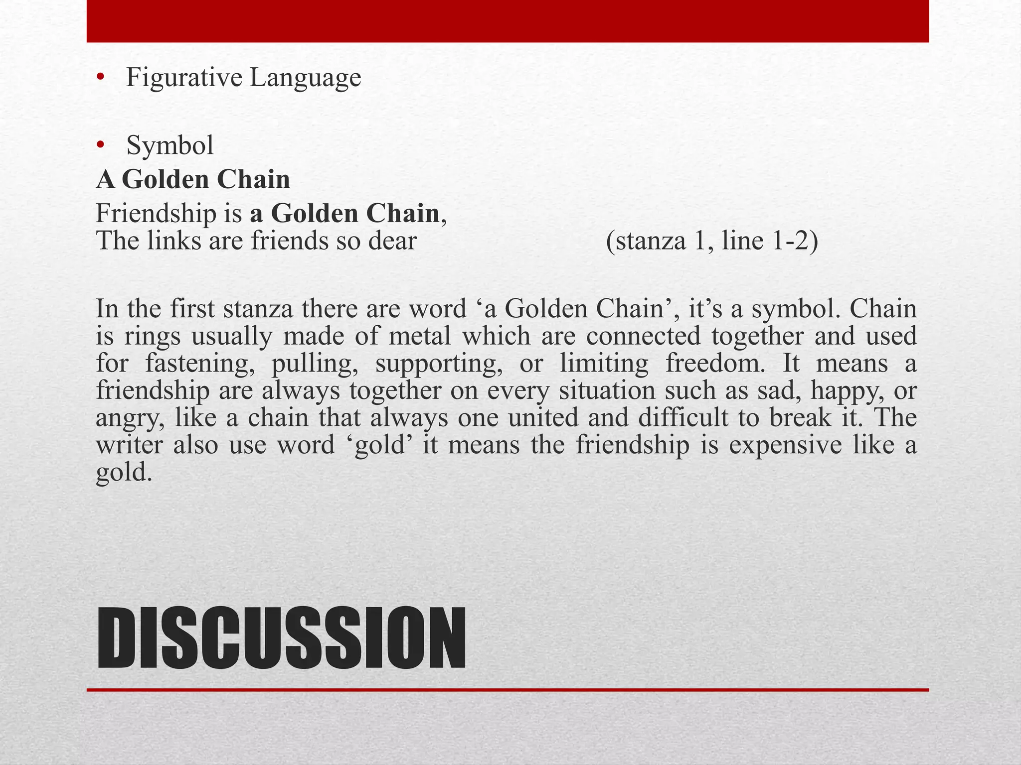 I-POETRY: ANALYSIS OF A GOLDEN CHAIN, A POEM WRITTEN HELEN STEINER RICE ...