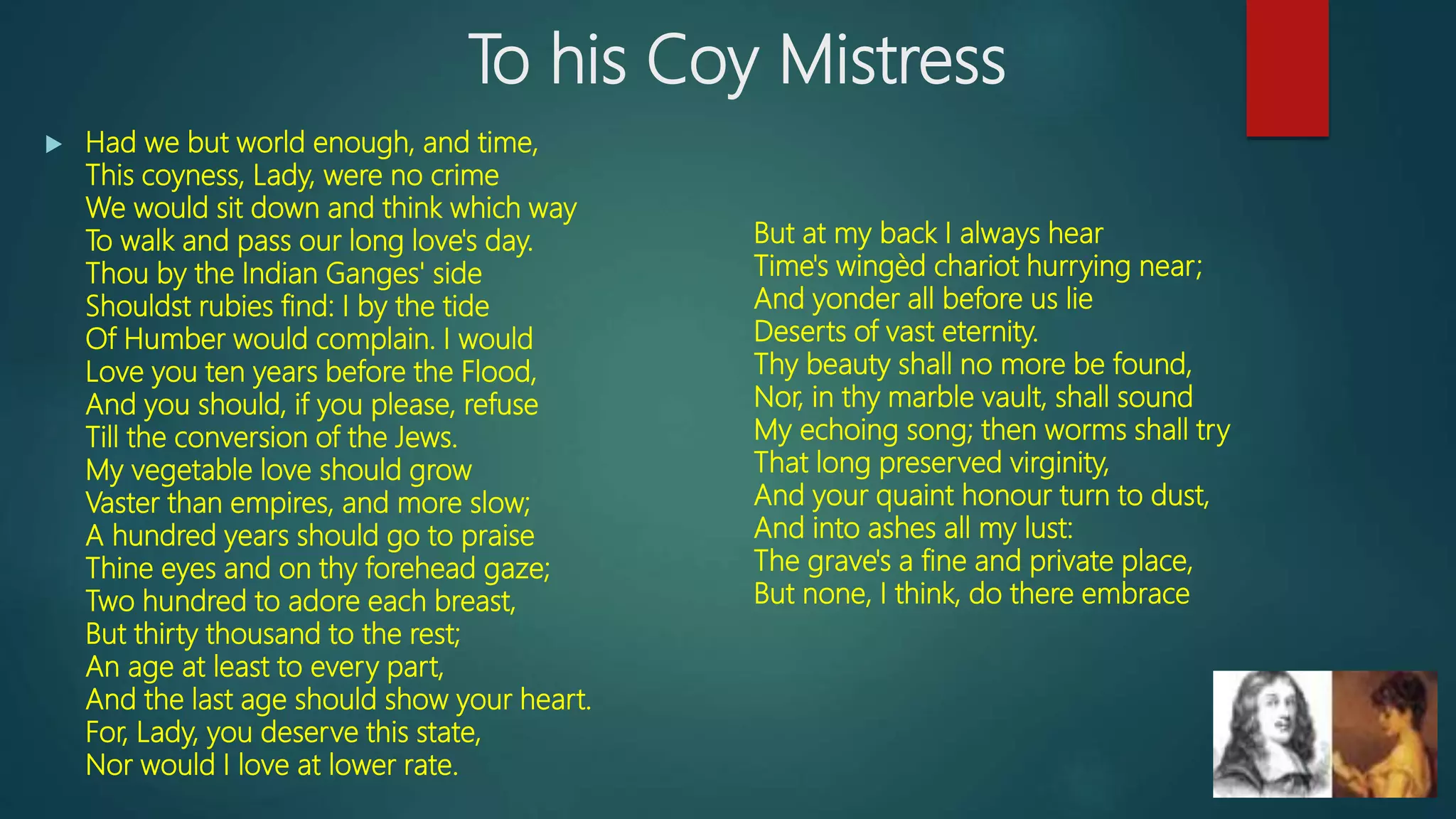 To His Coy Mistress | PPTX