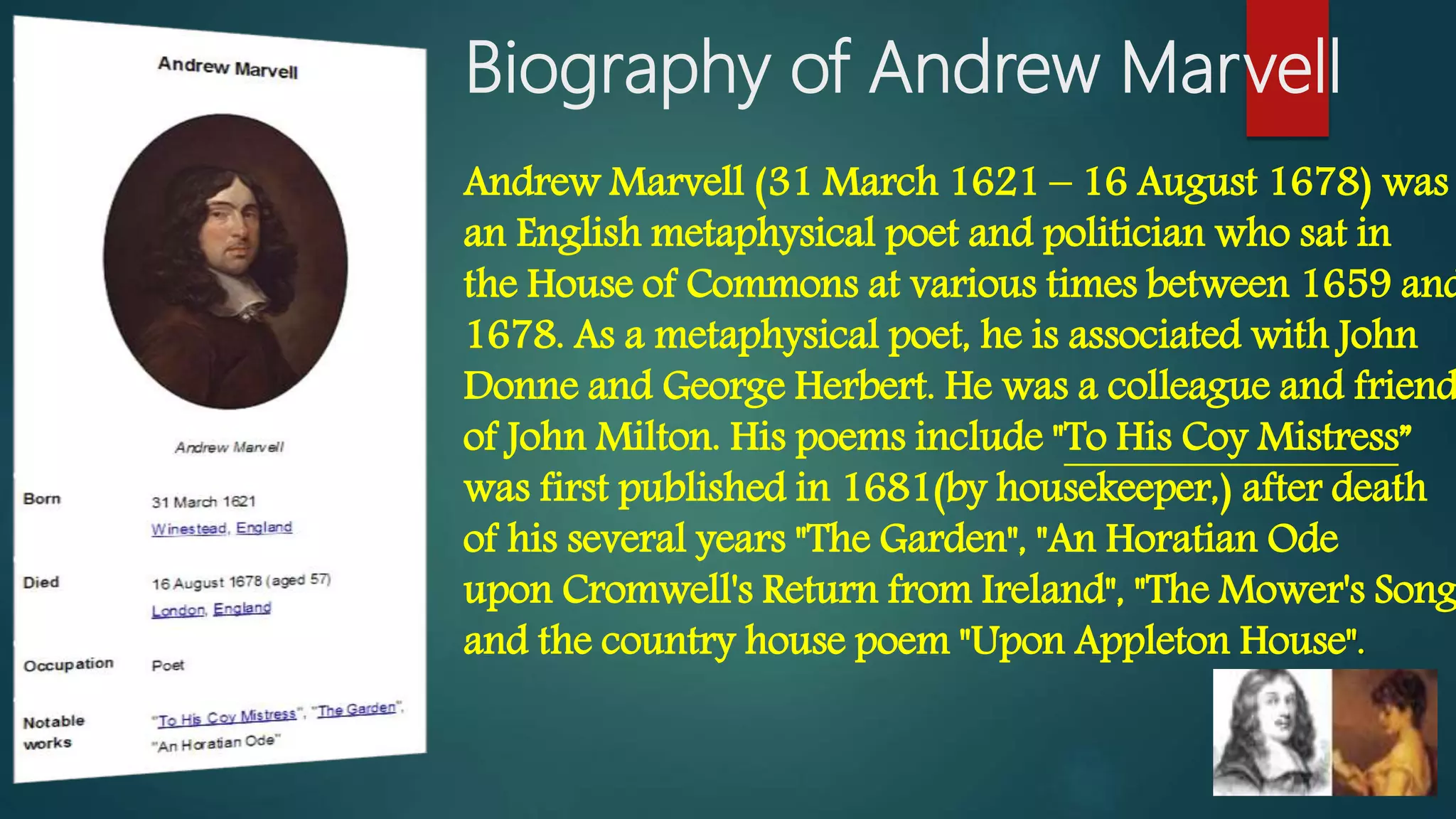 To His Coy Mistress | PPTX