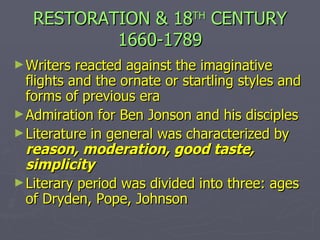 English poetry historical overview | PPT