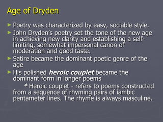 English poetry historical overview | PPT