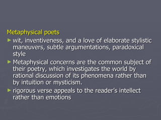 English poetry historical overview | PPT