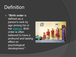 Birth Order Theory | PPTX