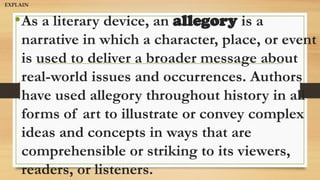 ENGLISH POWERPOINT LITERARY DEVICE ALLEGORY | PPTX