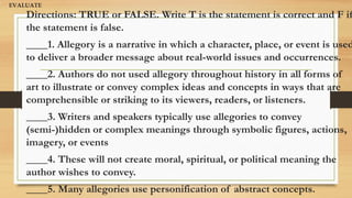 ENGLISH POWERPOINT LITERARY DEVICE ALLEGORY | PPTX