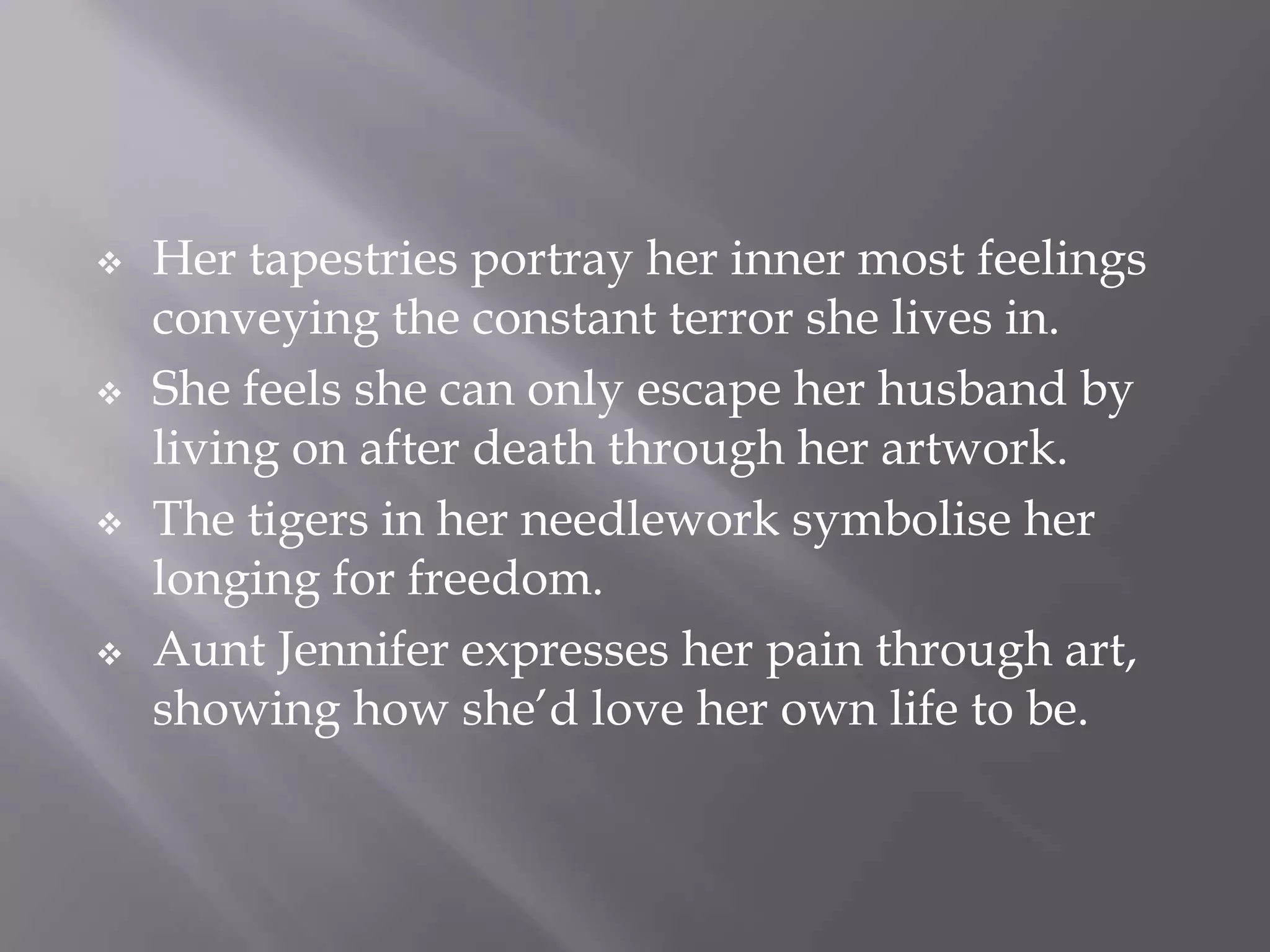 English powerpoint aunt jennifer’s tigers | PPTX