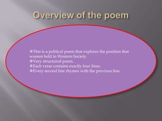 English powerpoint aunt jennifer’s tigers | PPTX