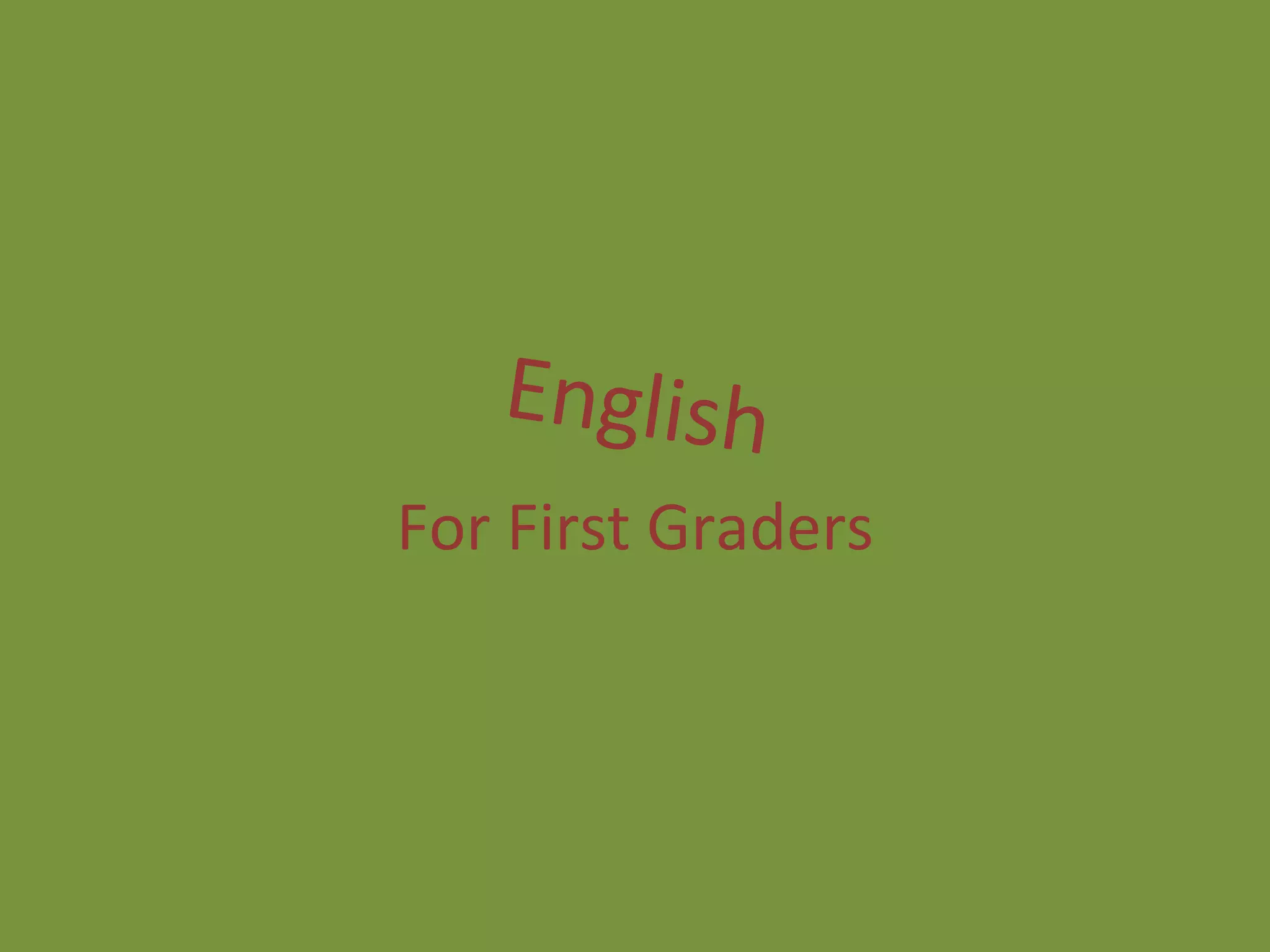 First Grade English | PPT