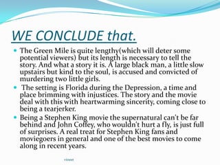 BOOK REVIEW "THE GREEN MILE" | PPTX