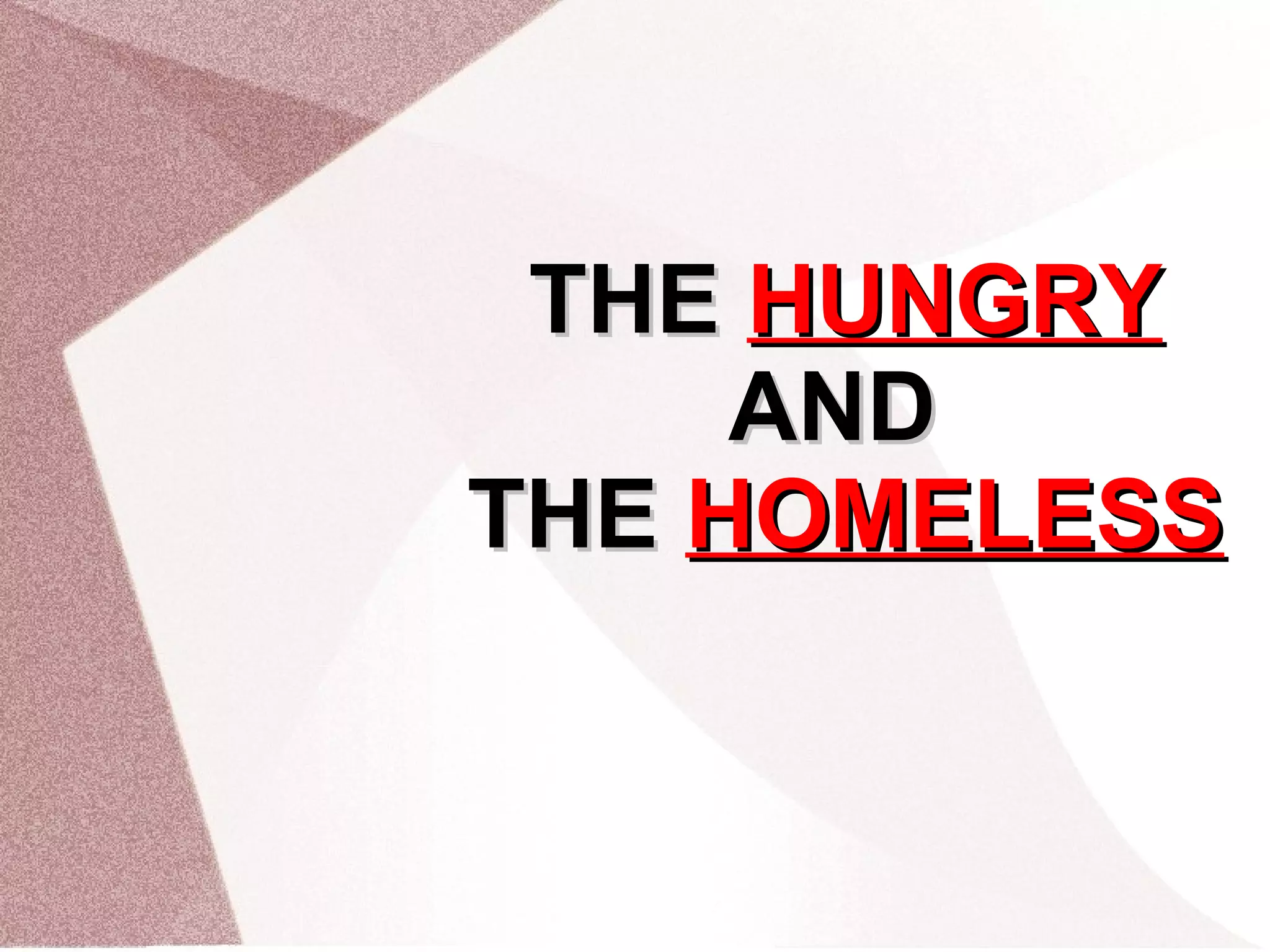 homeless and hunger | ODP
