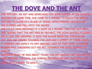 STORY - WRITING (THE ANT AND THE DOVE) | PPTX