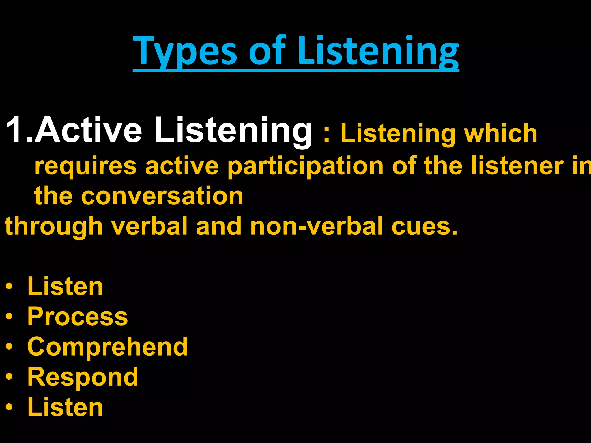 Presentation on listening effectively. | PPT