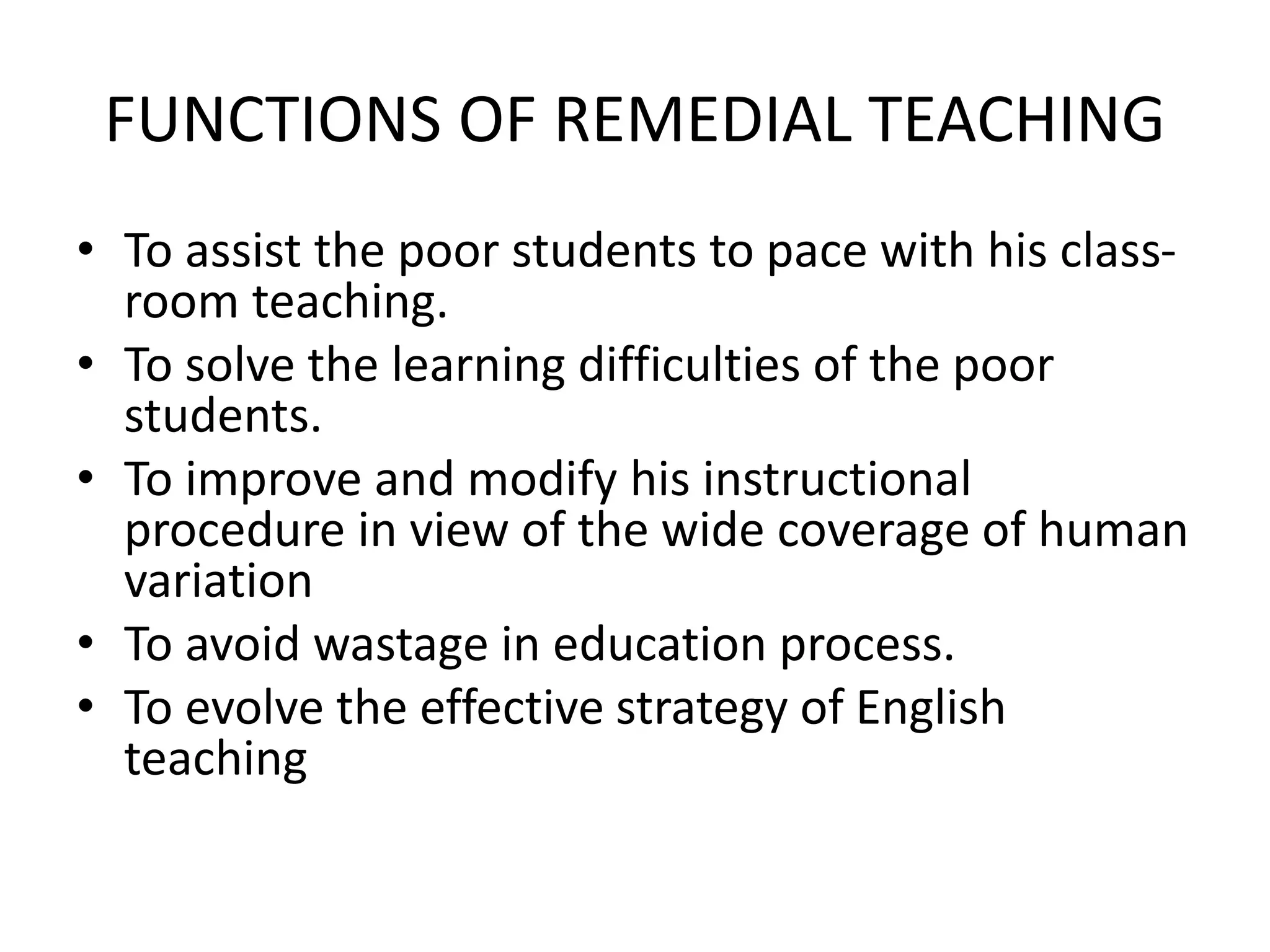 Remedial teaching in English ppt | PPTX