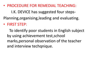 Remedial teaching in English ppt | PPTX