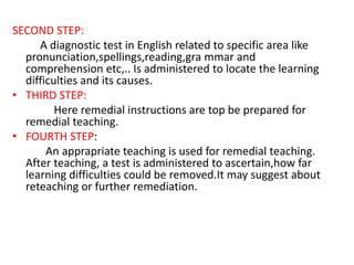 Remedial teaching in English ppt | PPTX