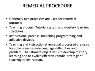 Remedial teaching in English ppt | PPTX