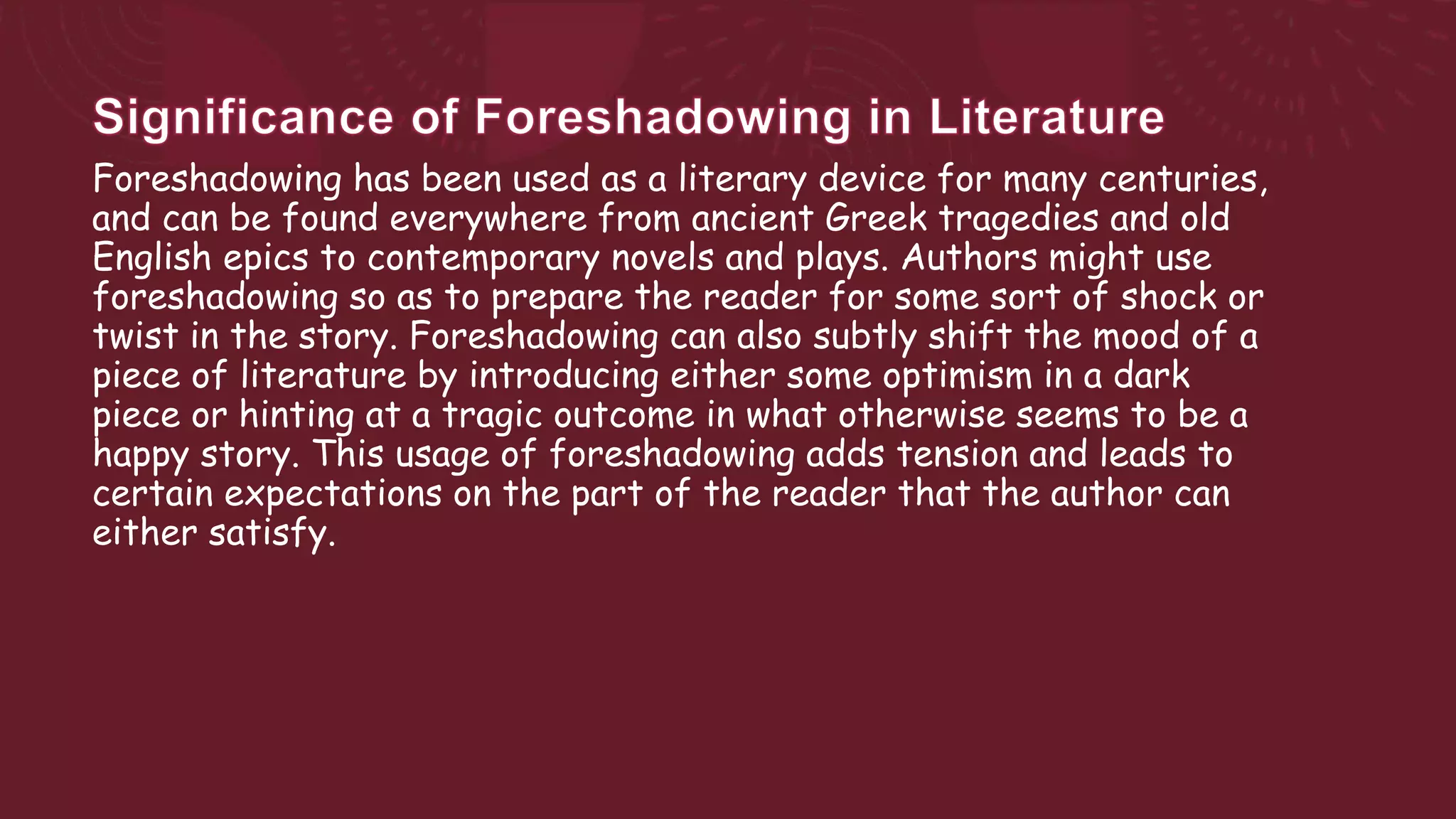 Foreshadowing | PPTX