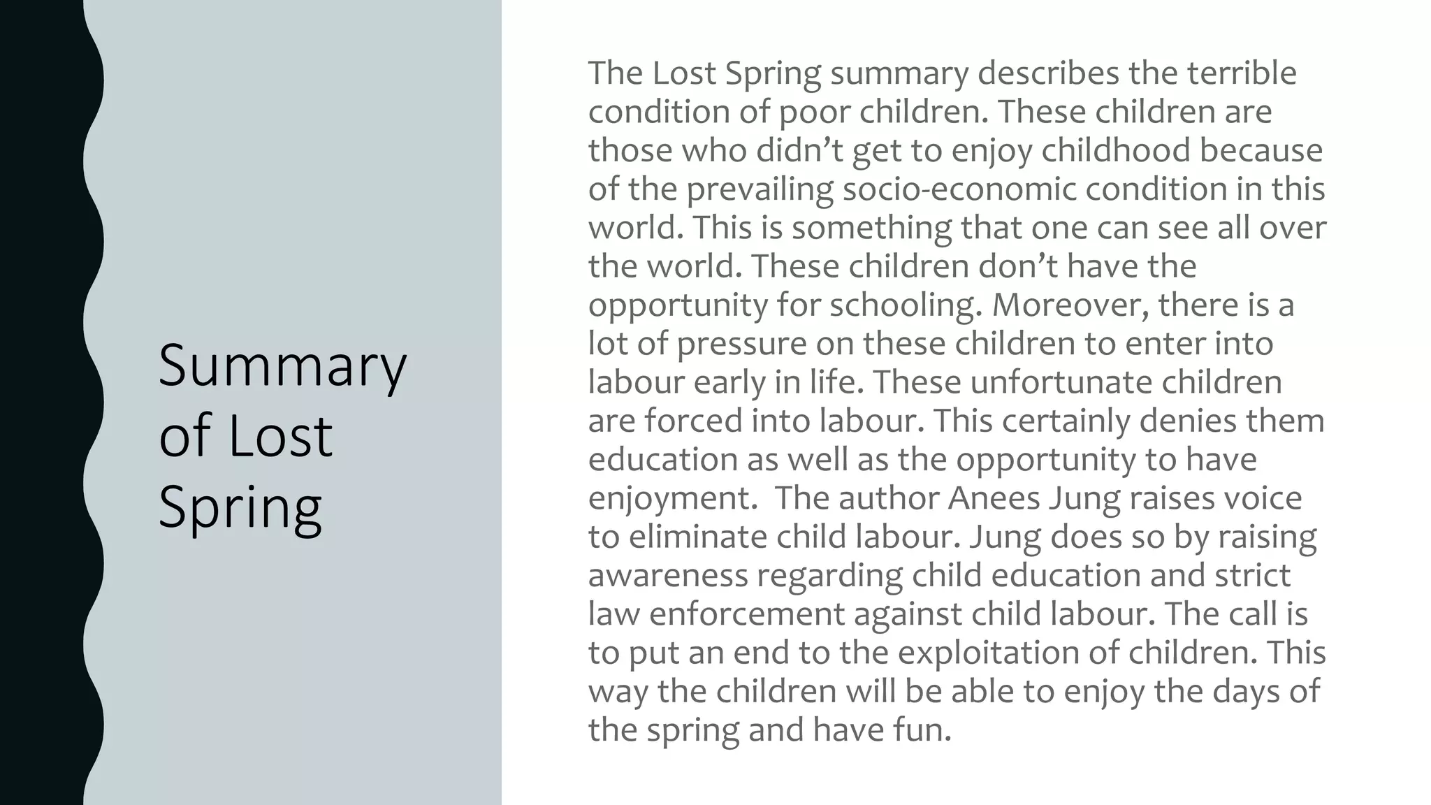 The Lost Spring English Class 12 | PPTX