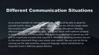 Oral Language, Stance, And Behavior. | PPTX