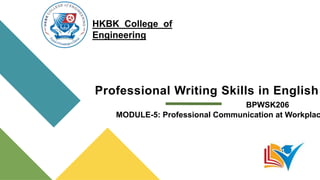 Professional speaking skill in english module 5 | PPTX | Resume Writing ...
