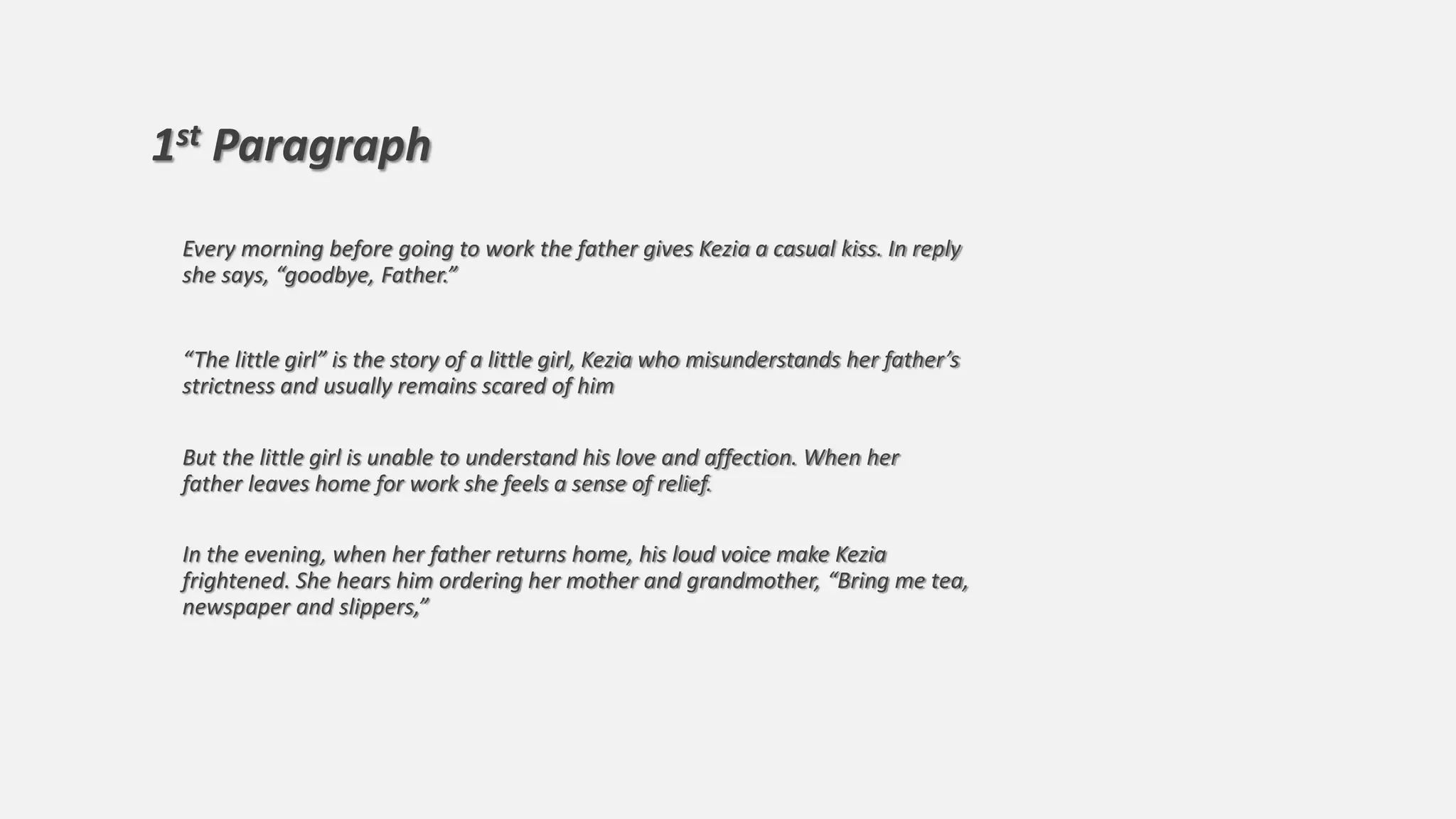 The Little girl - grade 9 . | PPTX