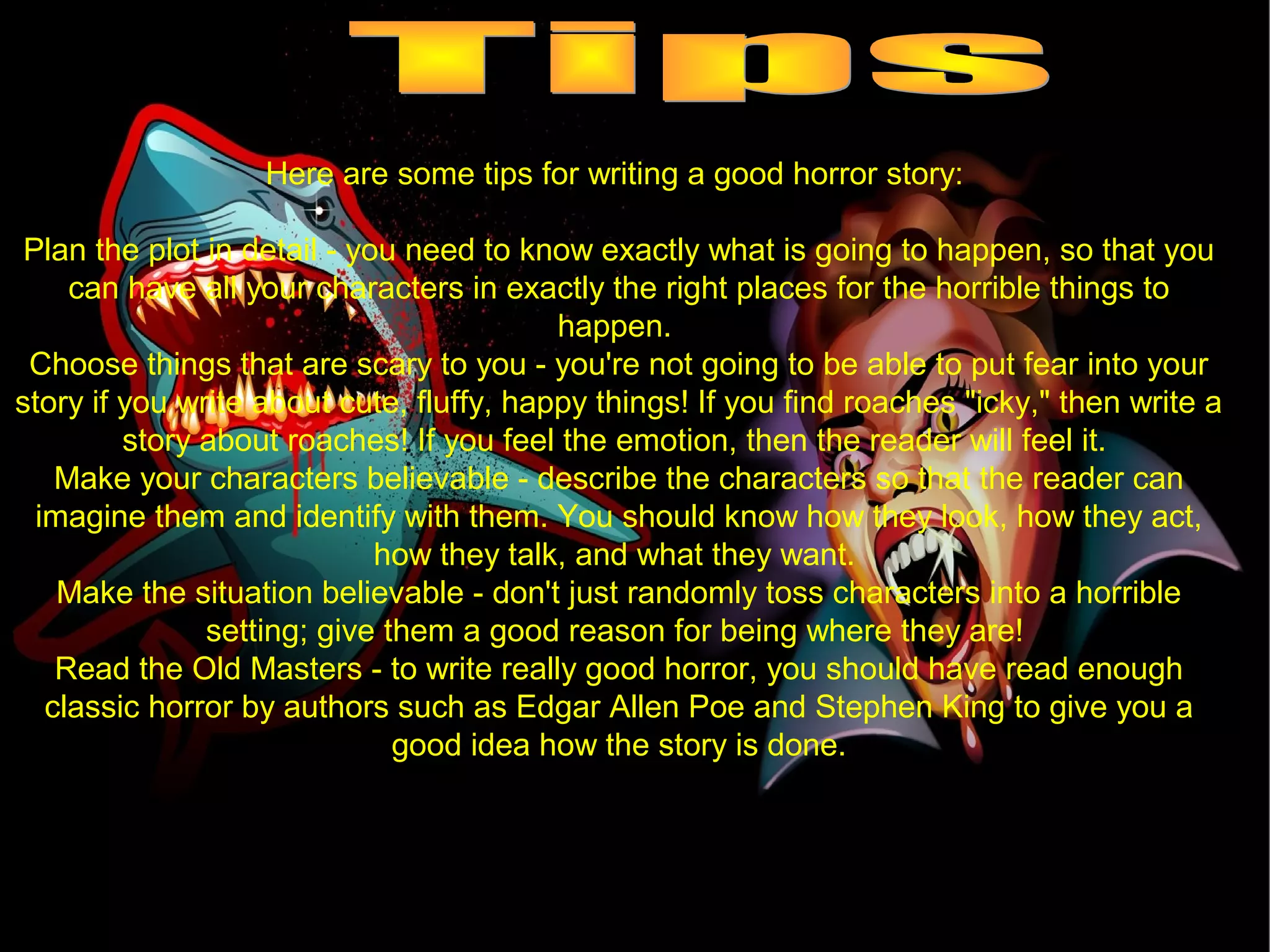 how to write a scary story | PPT