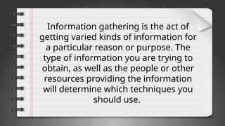 ENGLISH 10 LESSON 1 ON DATA GATHERING PPT | PPTX