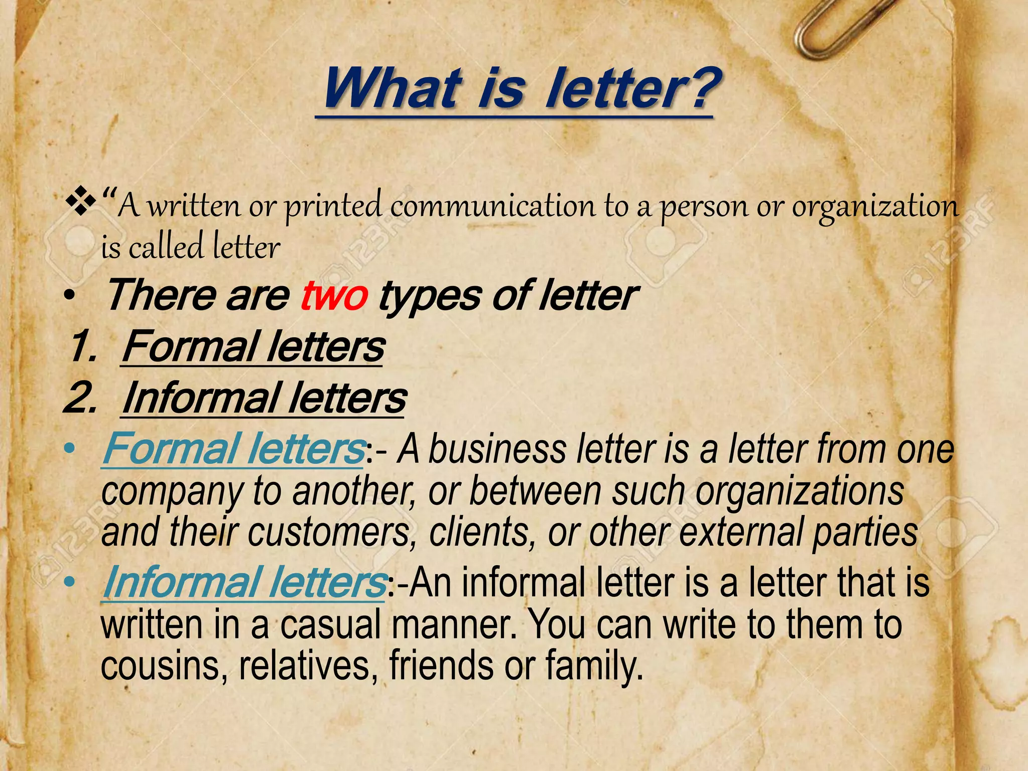 formal letter writting | PPTX | Sports