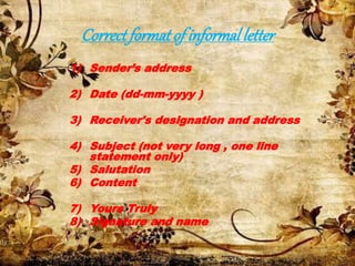 formal letter writting | PPTX | Sports