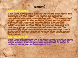 formal letter writting | PPTX | Sports