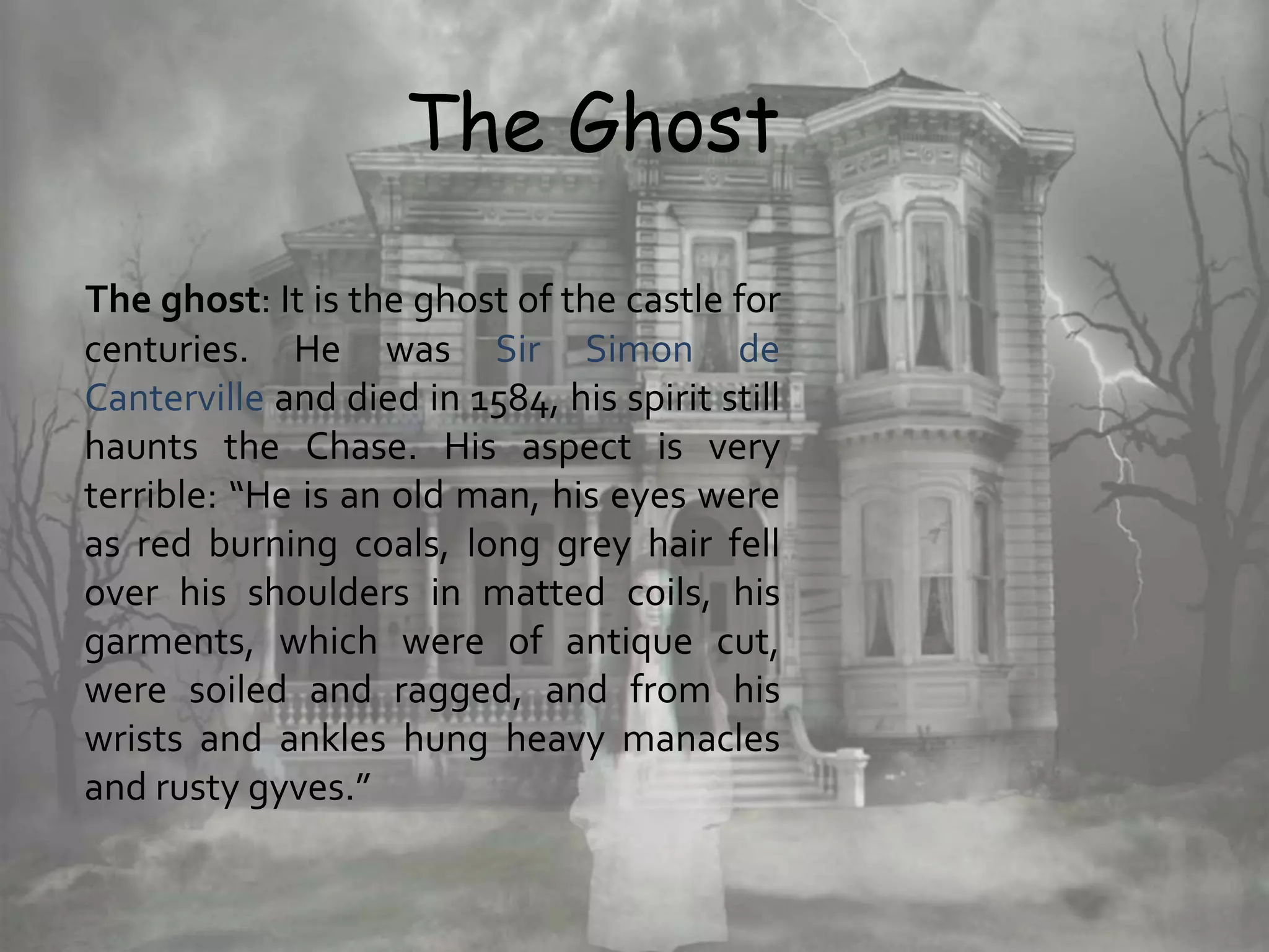 The Canterville Ghost, Class 11 English novel - Theme, Chapter wise ...