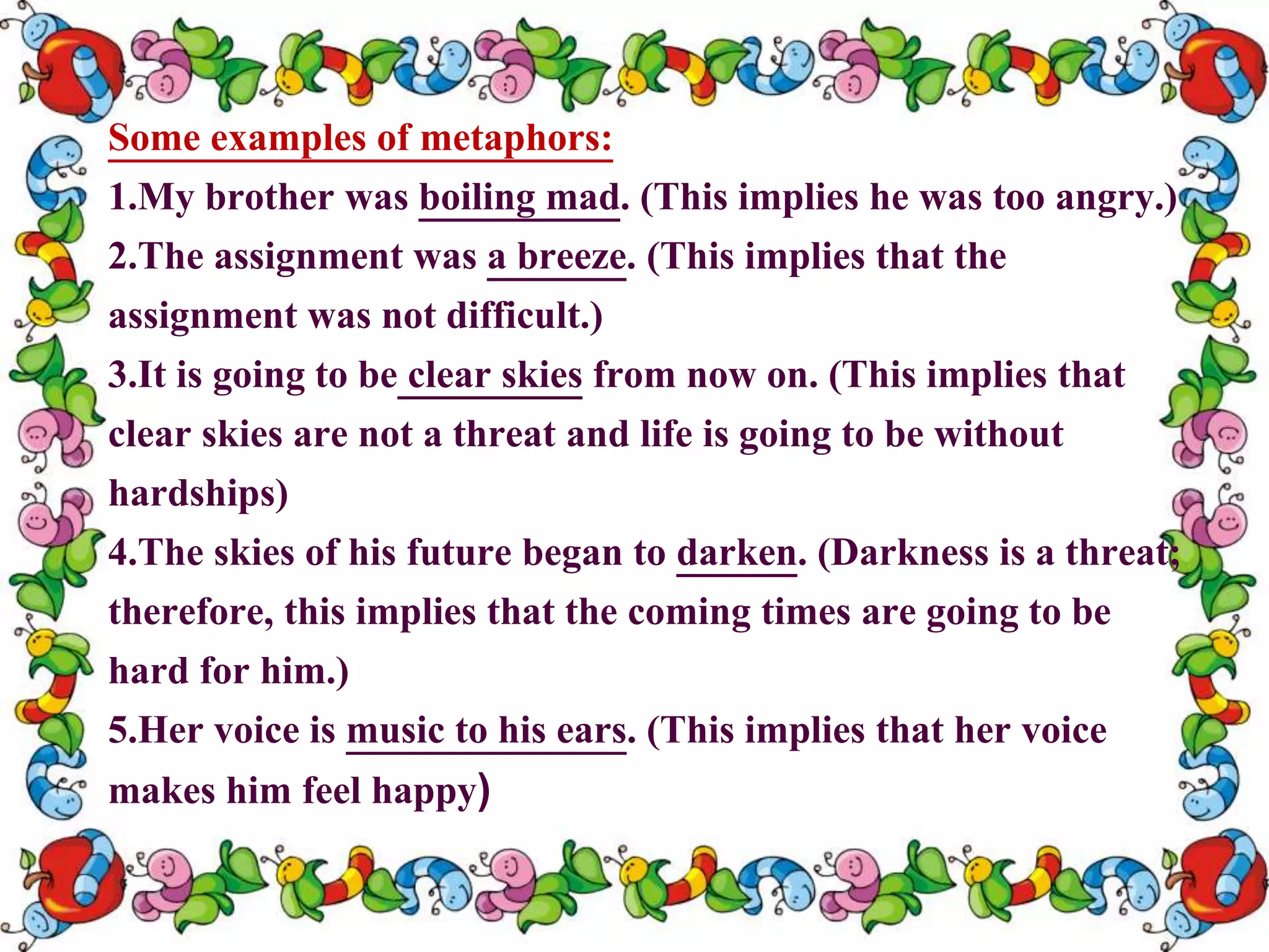 English ppt on metaphors of life | PPTX