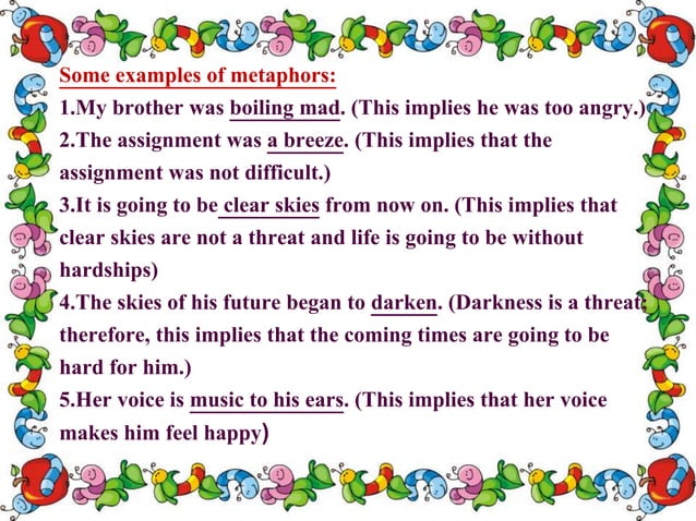 English ppt on metaphors of life | PPT