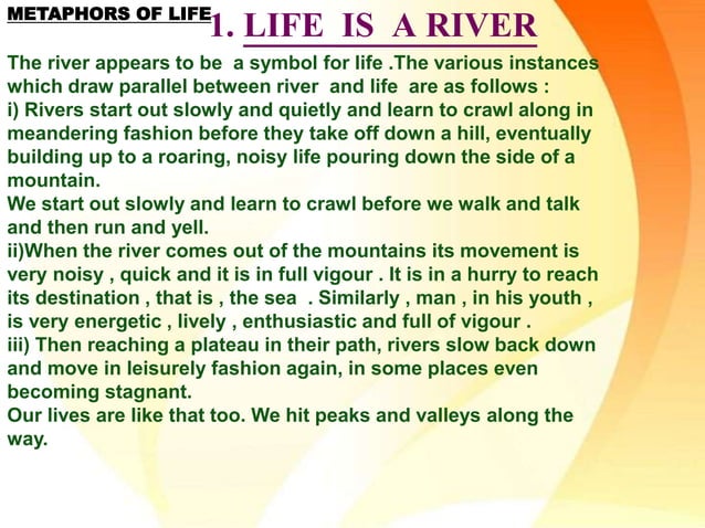 English ppt on metaphors of life | PPT