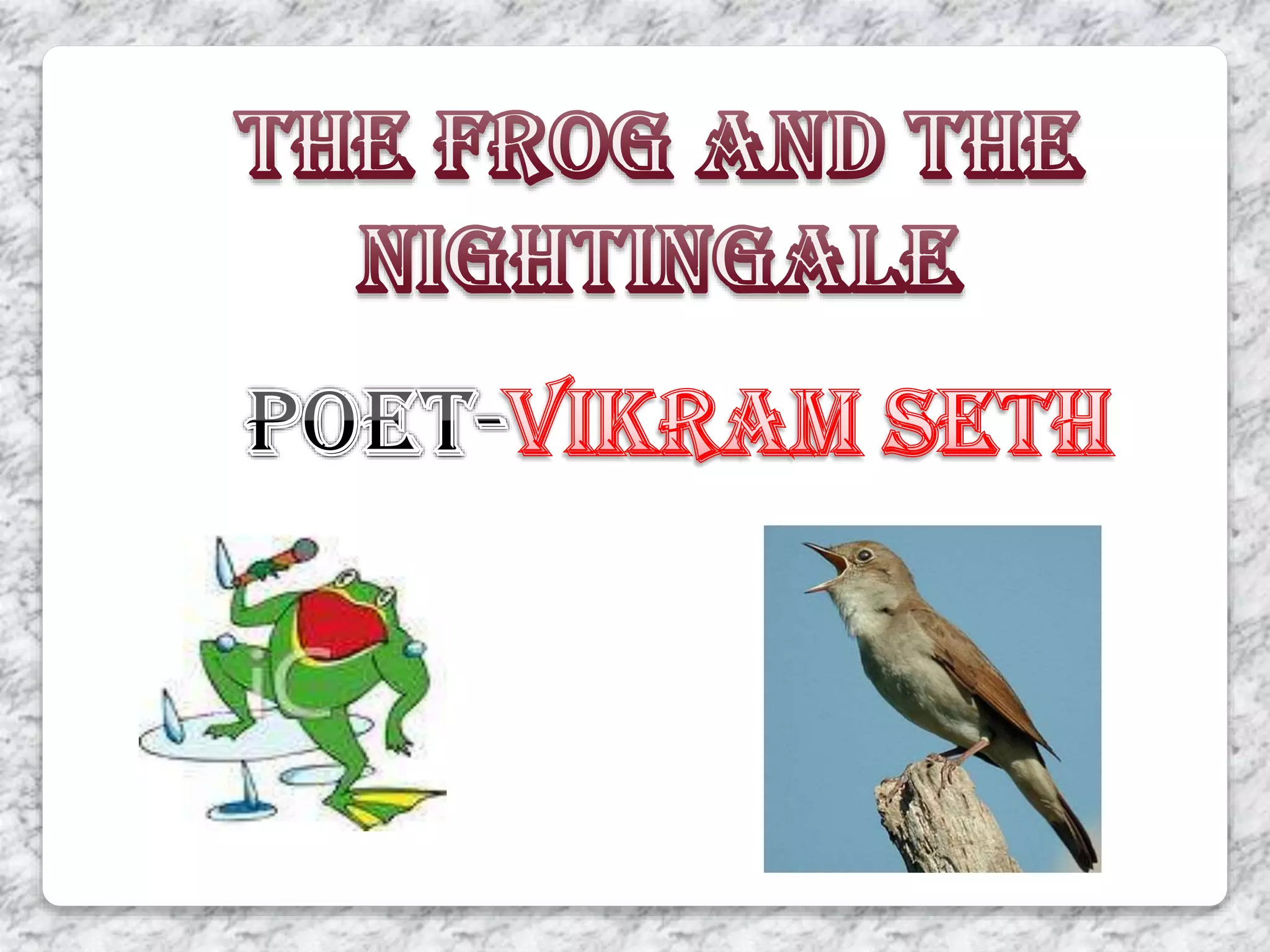 English ppt on vikram seth's poem | PPTX