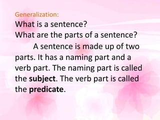 Writing Simple Sentences - English 2 | PPTX
