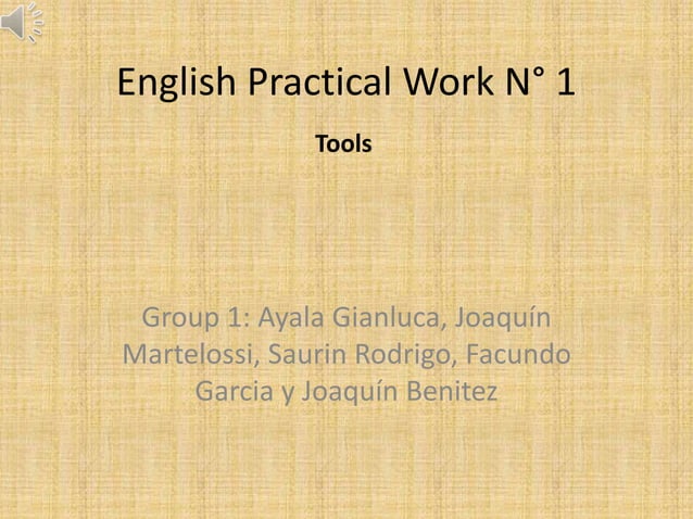 English practical work n° 1 | PPT