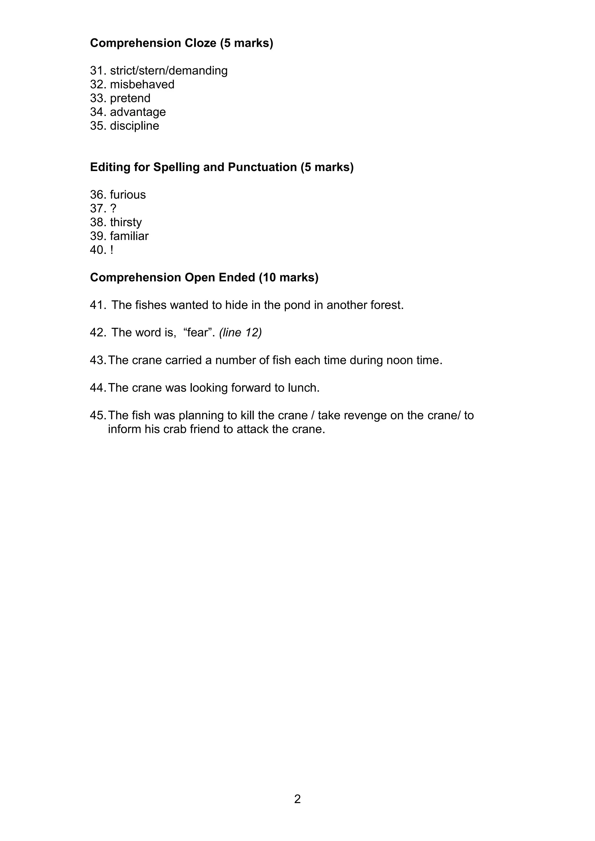 English Practice Paper 1 (answer key) | PDF