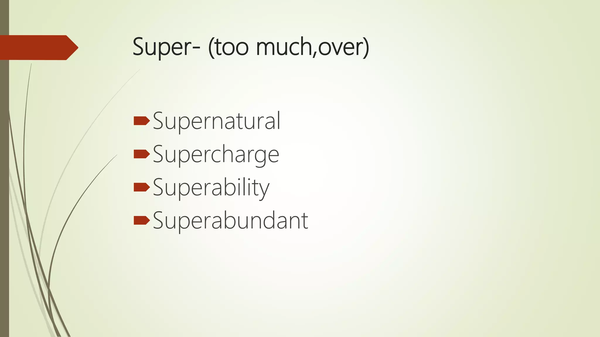 English prefixes, meaning and their usage | PPTX