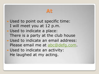 English prepositions | PPTX