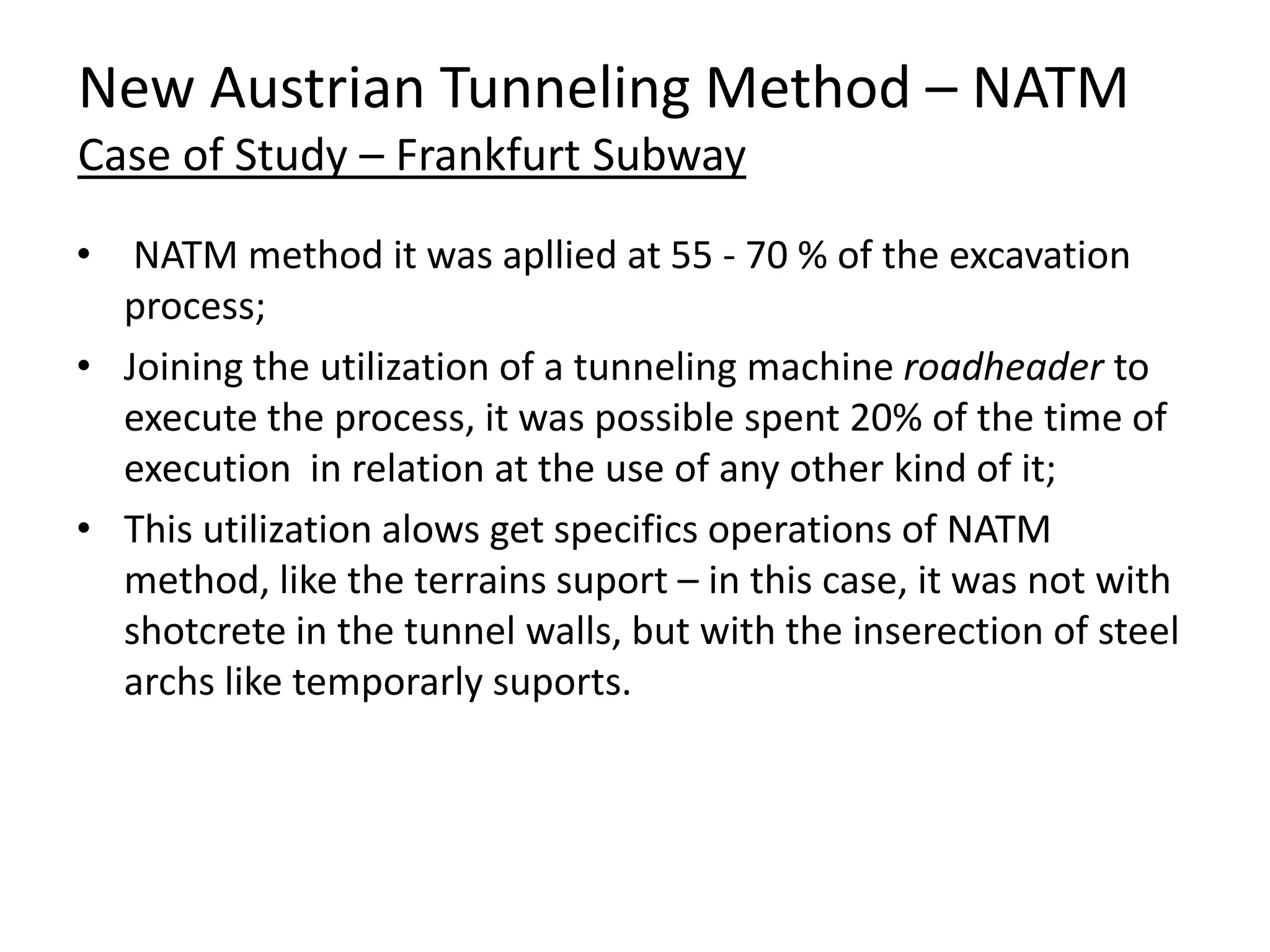 Tunneling Construction - NATM | PPTX